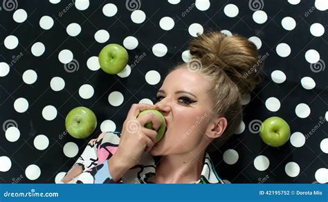 Girl Biting Apple Stock Video Footage By Megapixl