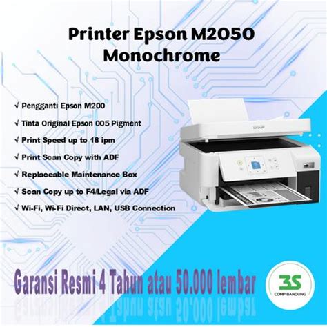 Jual Printer Epson M2050 M 2050 M 2050 Print Scan Copy Adf Wifi Pengganti Epson M200 Kota