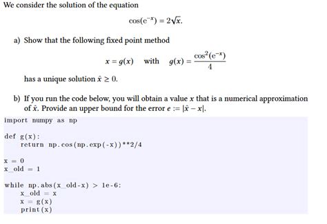 Problem 3 Fixed Point Method ﻿we Consider The