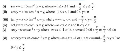Inverse Trigonometric Function Class Notes Mathematics Chapter