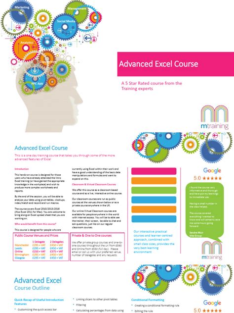 Advanced Excel Course Outline Pdf Microsoft Excel Computing