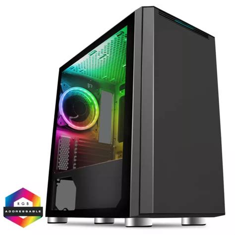Cit Omega Pro Gaming Cube Pc Case Matx 1x Argb Led Fan Tempered Glass Panel Eur 5763 Picclick Fr