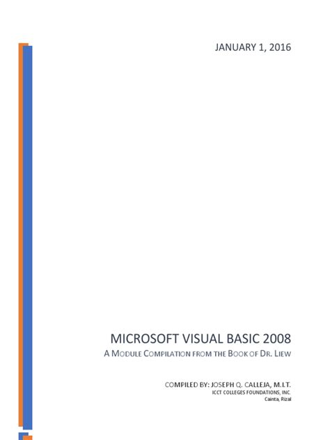 visual basic module pdf pdf object oriented programming integer
