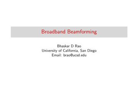 PDF Broadband Beamforming UCSD DSP LAB DOKUMEN TIPS