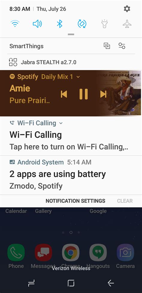 How Do I Remove The Wifi Calling Notification Verizon Community