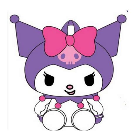 Sanrio Kuromi In Purple With 3d Pink Bow 14 Inch Sitting Pose Plush Ba