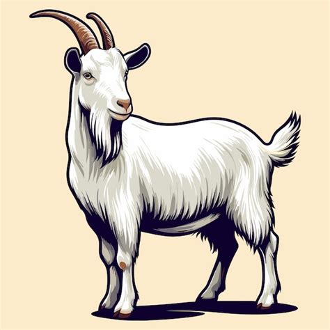 Premium Vector Goat Vector Cartoon Illustration