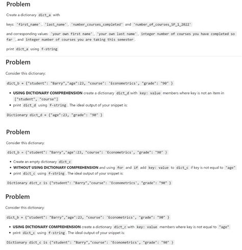 Solved Problem Create A Dictionary Dict A With Keys Chegg