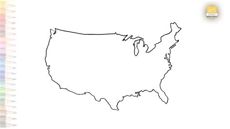 How To Draw The United States Map Continuous Line Drawing United