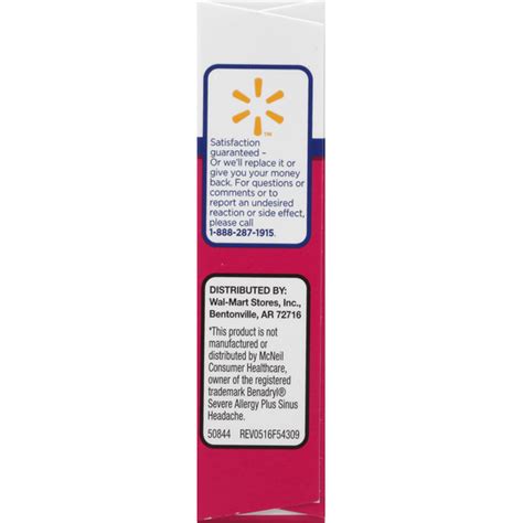 Equate Severe Allergy Plus Sinus Headache Maximum Strength Caplets