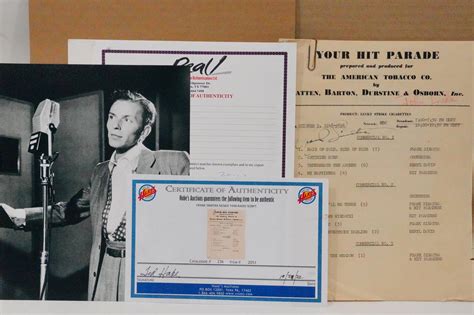 Frank Sinatra Signed 1948 Your Hit Parade Script 0138 On Apr 08