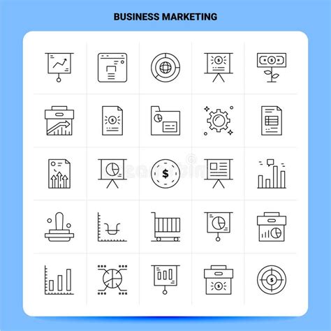 Outline 25 Business Marketing Icon Set Vector Line Style Design Black Icons Set Linear