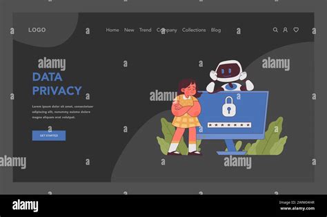 Ai In Education Emphasizes Data Privacy With A Robot Demonstrating Secure Password Protection