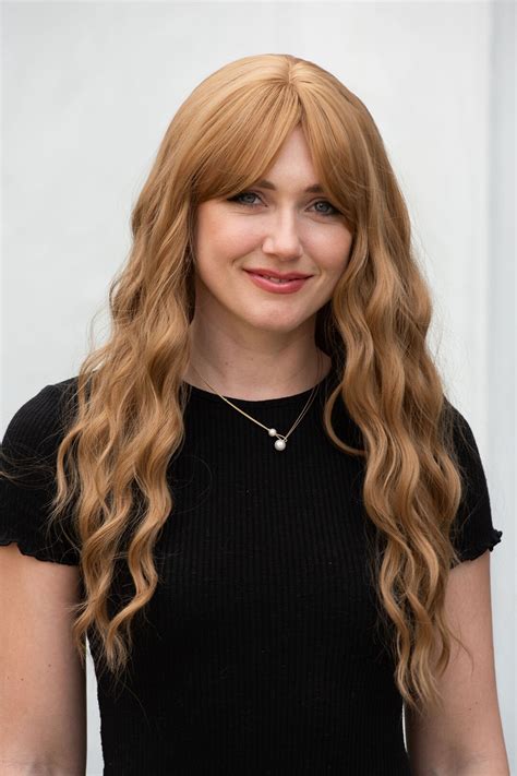 Strawberry Blonde Wig Long Wavy Golden Blonde Wig With Bangs Amelie Etsy