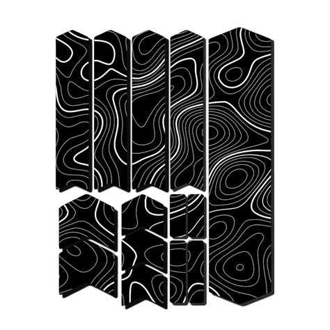 Topographic Map Pattern Bike Frame Stickers Bicycle Frame Fork