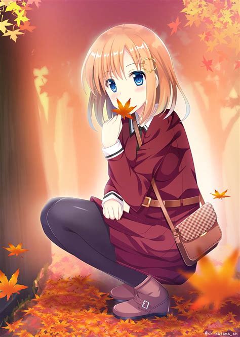 ひめごと 铃木あんり的秋天美景插画图片 BoBoPic