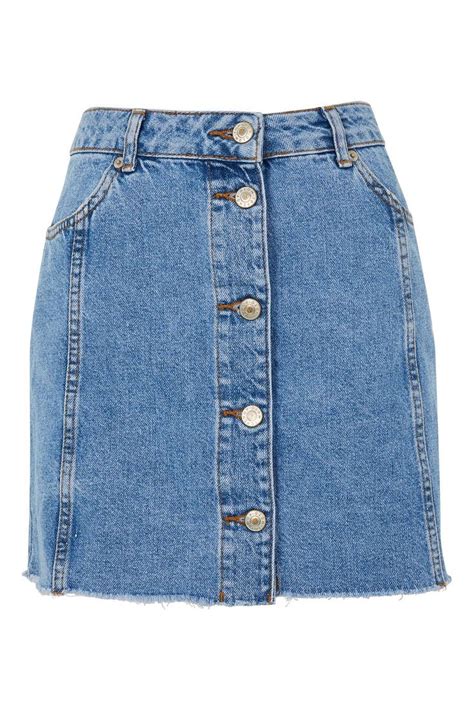 Button Through Denim Skirt Shop All Denim Jeans Topshop Europe