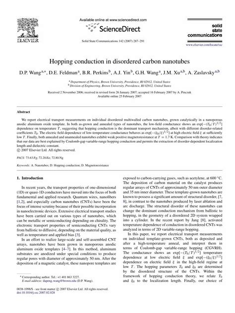 Pdf Hopping Conduction In Disordered Carbon Nanotubes Dokumen Tips