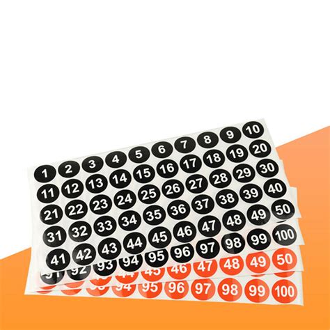 Diy 공예용 방수 디지털 라벨 스티커 매니큐어 접착제 병 스티커 번호 스티커 라벨 마킹 스티커 1 50 번호 문구 스티커