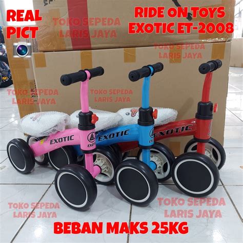 Jual Sepeda Roda Tiga Balence Bike Tricycle Anak EXOTIC ET 2008 PUSH