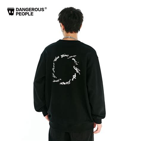 Dangerouspeople薛之谦dsp圆领卫衣金属感浮雕印花潮流情侣装上衣虎窝淘