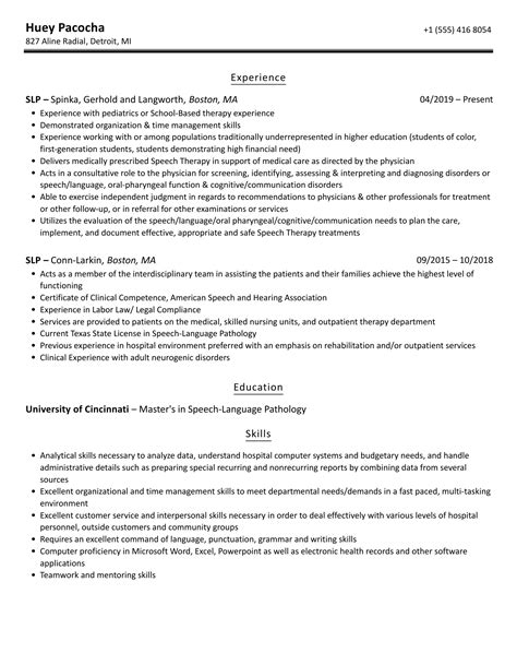 SLP Resume Samples Velvet Jobs SLP Resume Samples Velvet Jobs