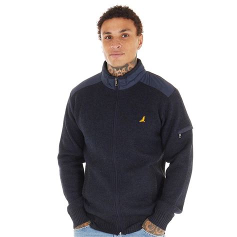 Buy Brave Soul Mens Colbert Full Zip Knit Jumper Navy