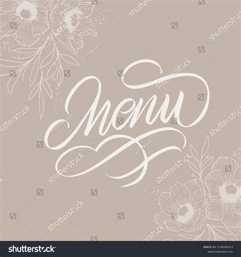 Menu Handwritten Lettering Design Template Celebration Stock Vector