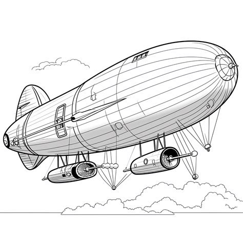 Riesiger Zeppelin Ausmalbild