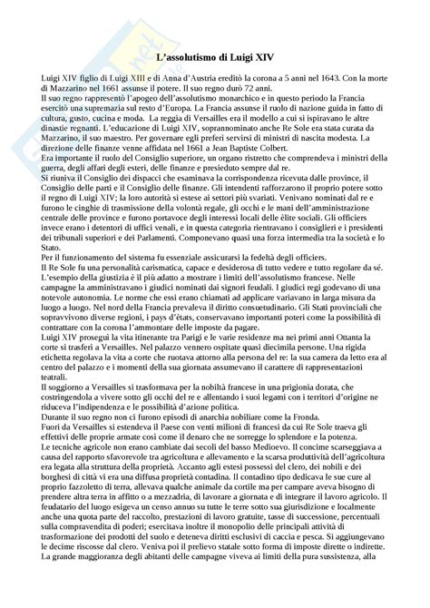 Storia Moderna Assolutismo Di Luigi Xiv