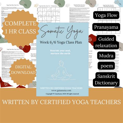 60 Minute Somatic Yoga Class Script Complete Yoga Package Digital Download Somatic Yoga Lesson