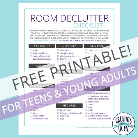 Room Declutter Checklist For Teens And Young Adults