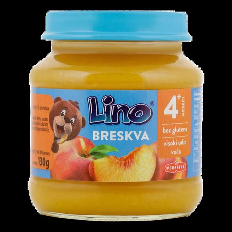 Пюре фруктове Lino персик яблуко 130г онлайн супермаркет «Сільпо