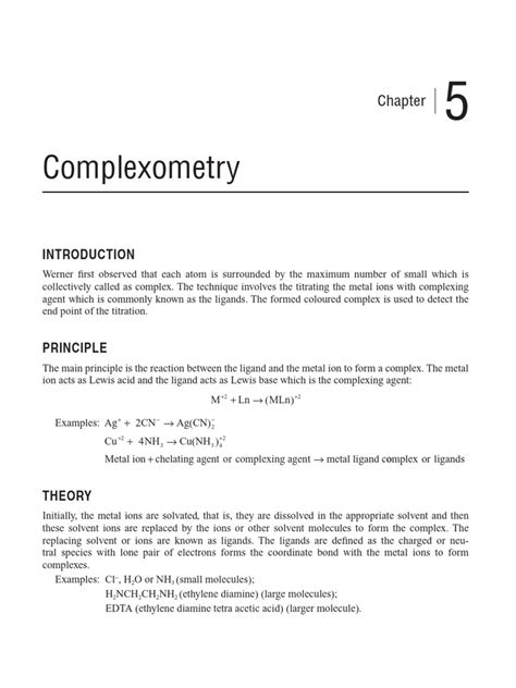 Complexometric Titration Pdf Coordination Complex Chemistry