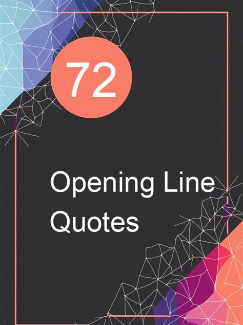 72 Opening Line Quotes