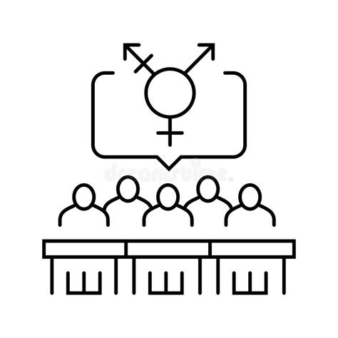 Inclusive Classroom Setting Line Icon Vector Illustration Stock Vector Illustration Of Vector