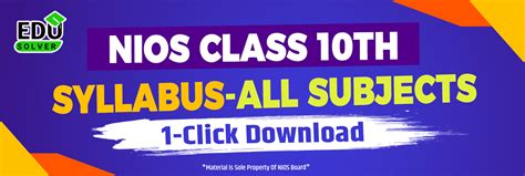 Nios Class 10th Syllabus