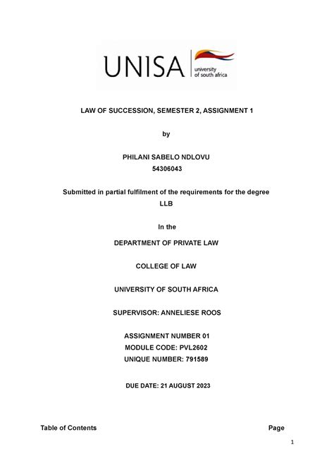 Pvl2602 Assignment 1 S2 2023 Law Of Succession Semester 2