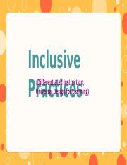 Evolving Inclusive Practices Pptx Inclusive Practices Differentiated