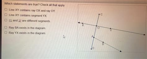 Solved Which Statements Are True Check All That Apply Line XY