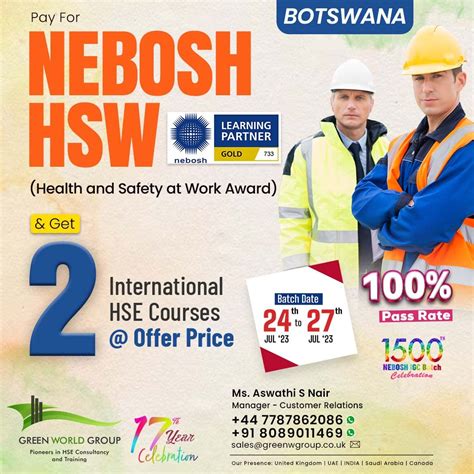 At A Low Cost You Get Nebosh Hsw Training Course In The Botswana R