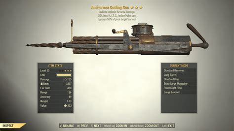 3 Anti Armor Gatling Gun Explosive 25 Vats Cost Fallout 76 Pc