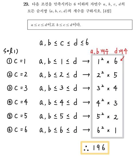 2024 수능 수학 확률과 통계 29번 봉봉수학