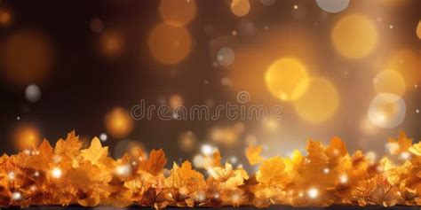 Autumn Leaves Baner Background Design Yellow Falling Leaves And