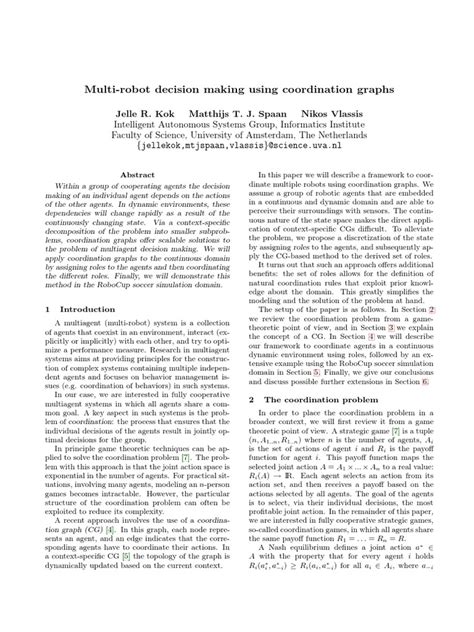 Coordinating Multi Robot Systems Using Dynamic Role Assignment And