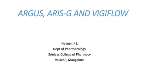 Ppt On Vilow Argus G And Aris For Adr Reporting Pptx Databases