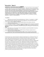 Discussion 1 WK 2 Docx Discussion Week 2 COL LA PS E Individual Vs