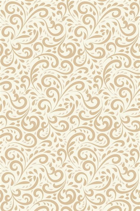 Elegant Floral Scroll Pattern 🌿 Beige Swirl Design Graphic Shapes