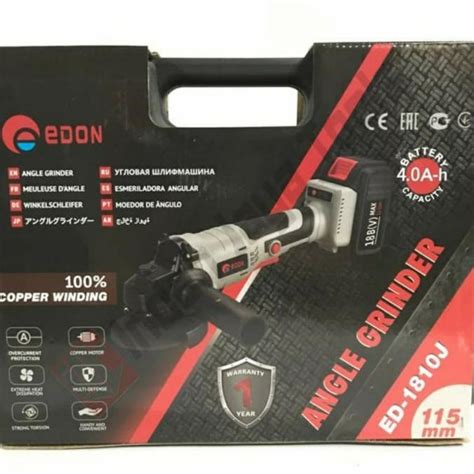 Jual Edon Ed 1810j Cordless Angle Grider Gerindra Tangan Baterai Tanpa Colo Shopee Indonesia
