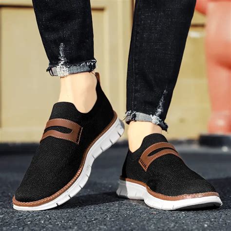Mens Casual Breathable Slip On Shoes Lightweight Penny Loafer Shoes